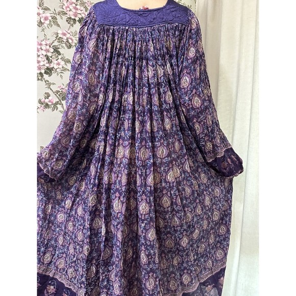 Phool | Dresses | Rare Vtg Phool 7s Purple Beads Retro Puff Sleeves ...